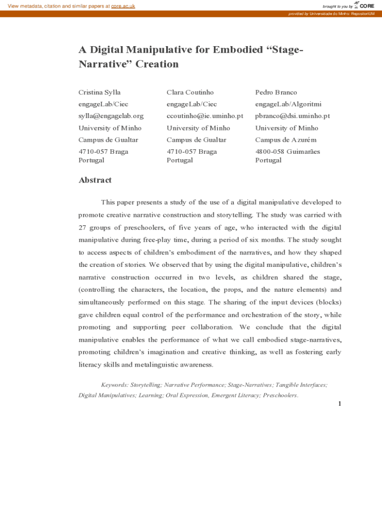 Fillable Online A Digital Manipulative for Embodied Stage- Narrative Creation Fax Email Print ...
