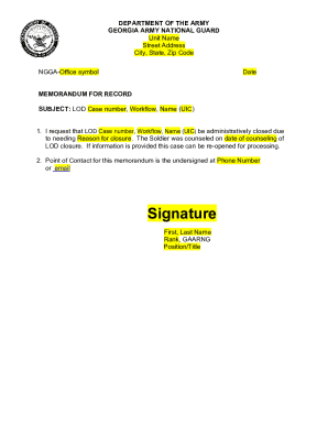 Fillable Online LOD admin close MEMO Template - Georgia National Guard ...