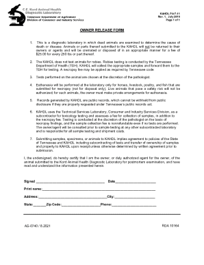 Fillable Online Owner Release Form - TN.gov Fax Email Print - pdfFiller