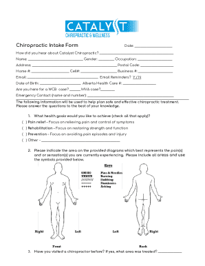 Fillable Online Chiropractic Intake Form - Active Health Institute Fax ...