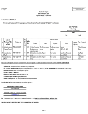 Fillable Online CS Form No. 9 To: CIVIL SERVICE ... - PAGASA Public ...