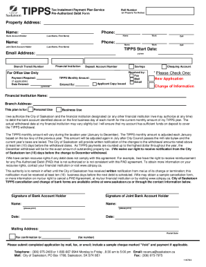 Fillable Online Tax Instalment Payment Plan Service Pre-Authorized Debit Form. Tax Instalment ...