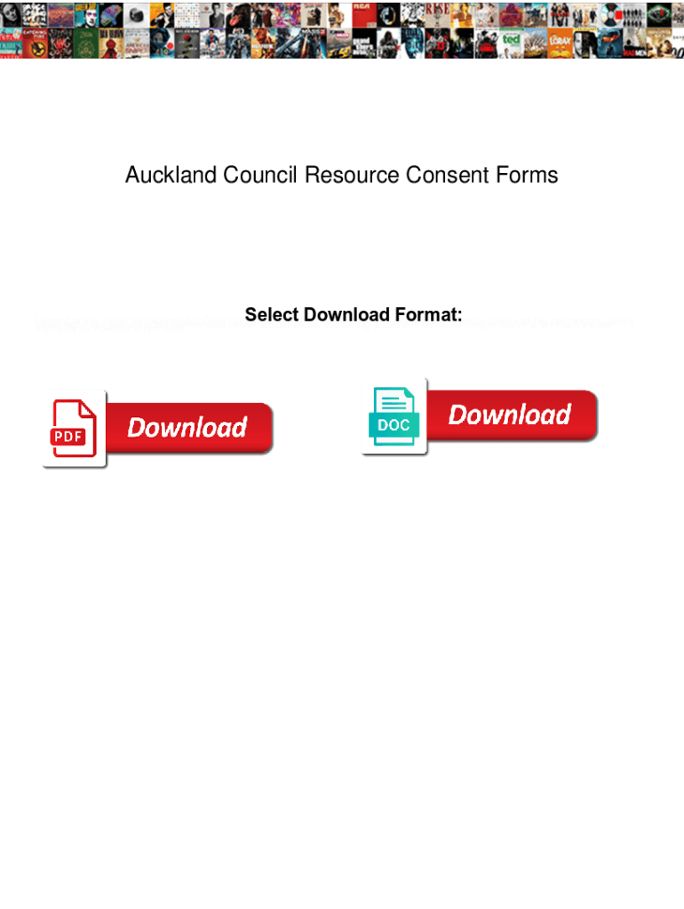 Fillable Online Auckland Council Resource Consent Forms. Auckland ...