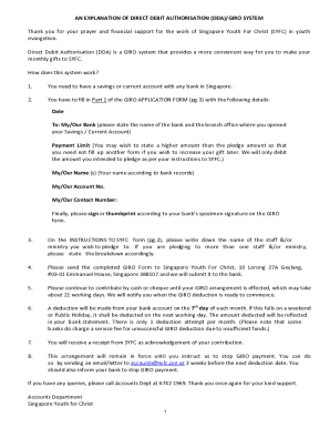 Fillable Online an explanation of direct debit authorisation (dda)/giro ...