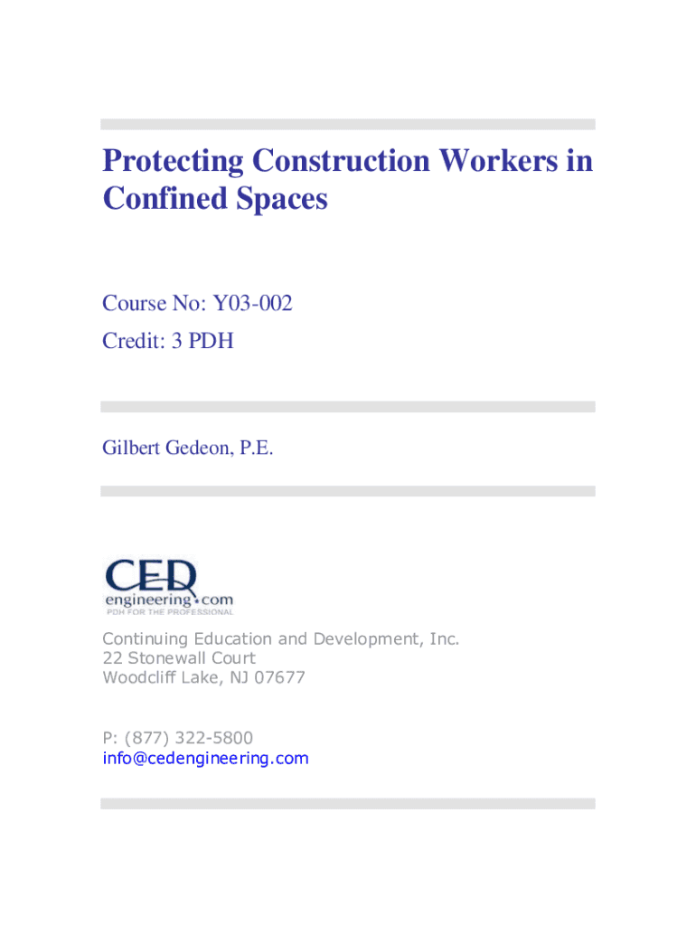Fillable Online LEO - Confined Spaces In Construction - State of Michigan Fax Email Print ...