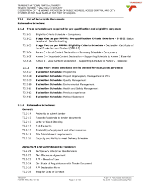 Fillable Online T2.1 List of Returnable Documents Returnable Schedule: 2.1.1 ... Fax Email Print ...