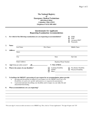 Fillable Online National Registry of Emergency Medical Technicians - LinkedIn Fax Email Print ...