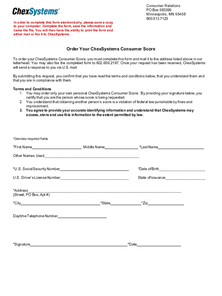 Fillable Online ChexSystems Making Your Life More Difficult? Here's ...