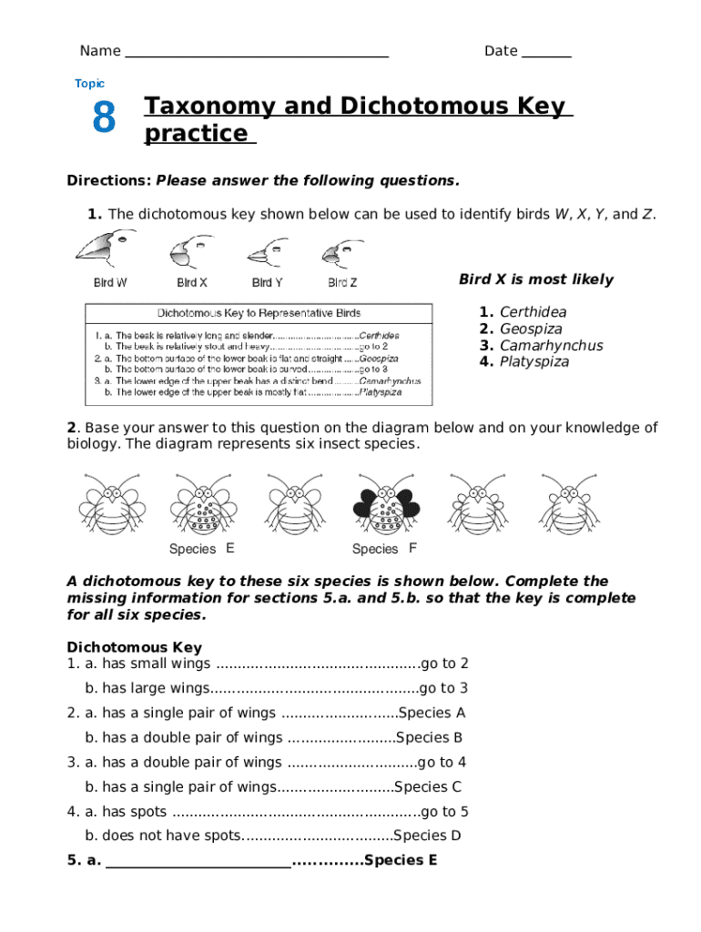 Use a Key to open up your Nature Knowledge: Dichotomous ... Doc ...