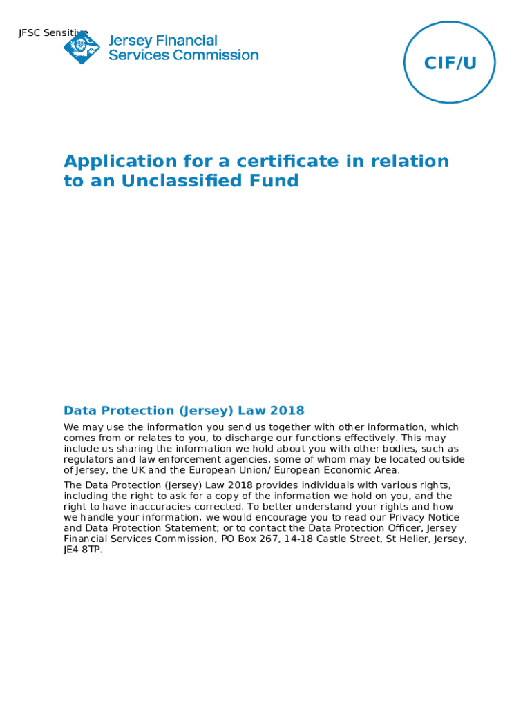 Certificate in relation to an unclassified fund application Doc ...