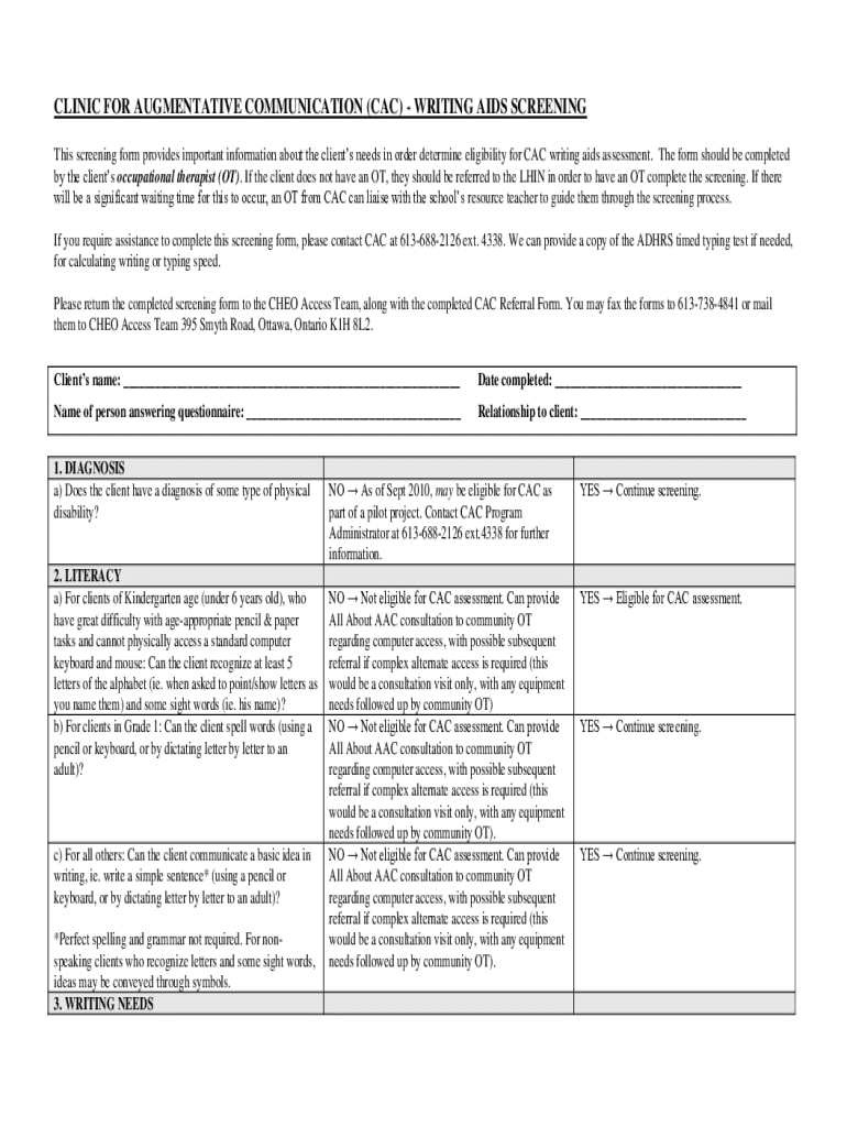 Fillable Online Rehabilitative Services - Augmentative Communication ...