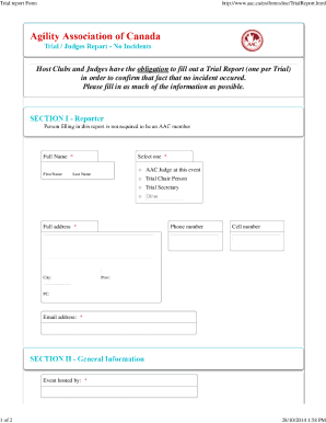 Fillable Online Trial report Form Fax Email Print - pdfFiller