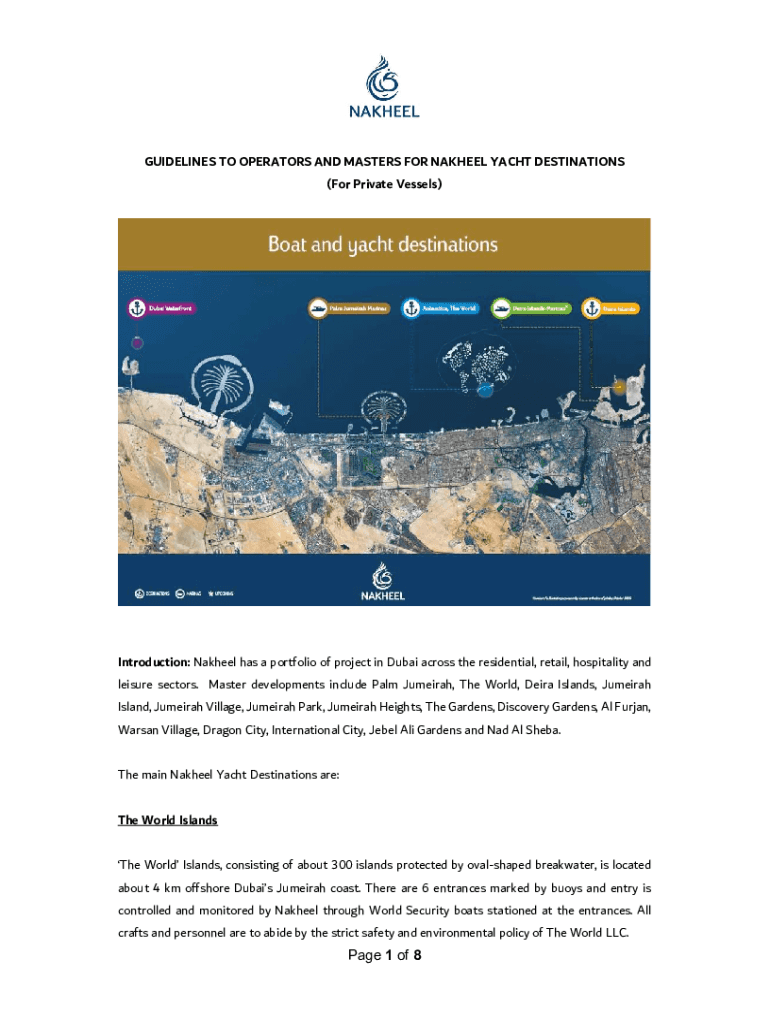 Fillable Online guidelines to operators and masters for nakheel yacht ...