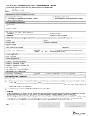 Fillable Online Bank Remittance A2 Form - Fill Online, Printable ...