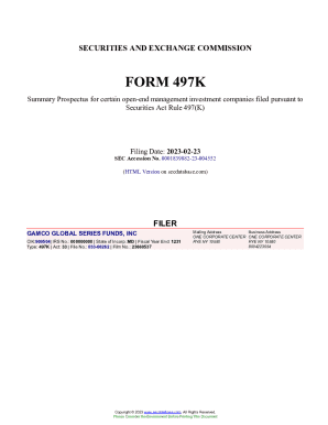 Fillable Online GAMCO GLOBAL SERIES FUNDS, INC Form 497K Filed 2023-02 ...
