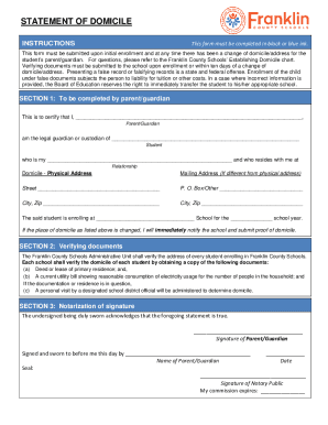 Fillable Online statement of domicile - instructions Fax Email Print ...