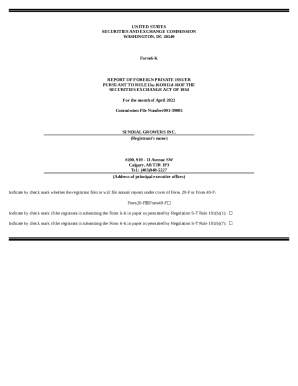 Sundial Growers Inc. (. EDGAR Online Pro Doc Template | pdfFiller