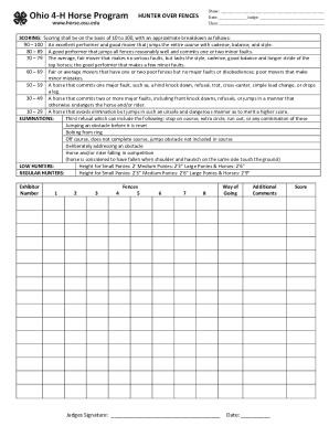 Fillable Online Hunt Seat Equitation Over Fences Score SheetUSU ...