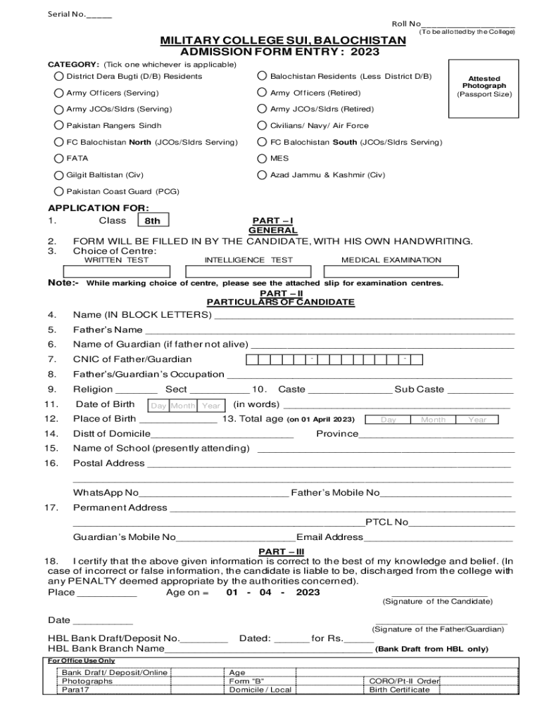 Fillable Online militarycollegesui edu MILITARY COLLEGE SUI ...