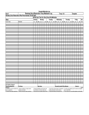 Fillable Online Copy of Health Lodge Med Log Example Form Fax Email ...