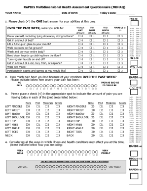 Fillable Online A multi-dimensional health assessment questionnaire ...