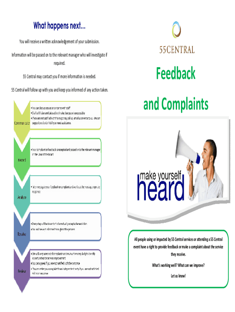 Fillable Online 55central asn Feedback and Complaints Brochure Fax ...
