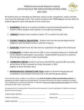 Fillable Online Field Trip Forms - TEACHERS ONLY - TERRA Faculty Fax ...