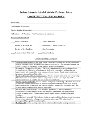 Fillable Online mednet iu competency evaluation form - Mednet - Indiana ...