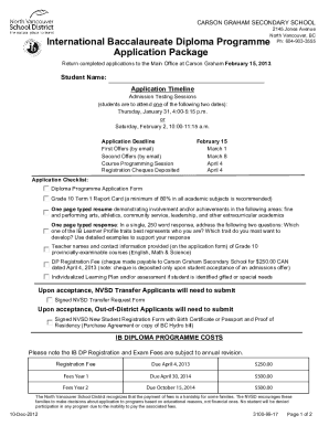 Fillable Online IB Diploma Registration Form Fax Email Print - pdfFiller