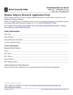 Fillable Online IRB Application Form - Rowan-Cabarrus Community College ...