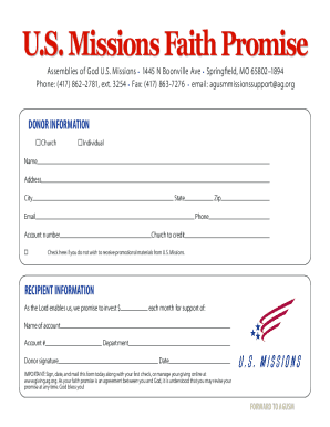 Fillable Online 090921AGUSM Faith Promise Form - Assemblies of God Fax ...