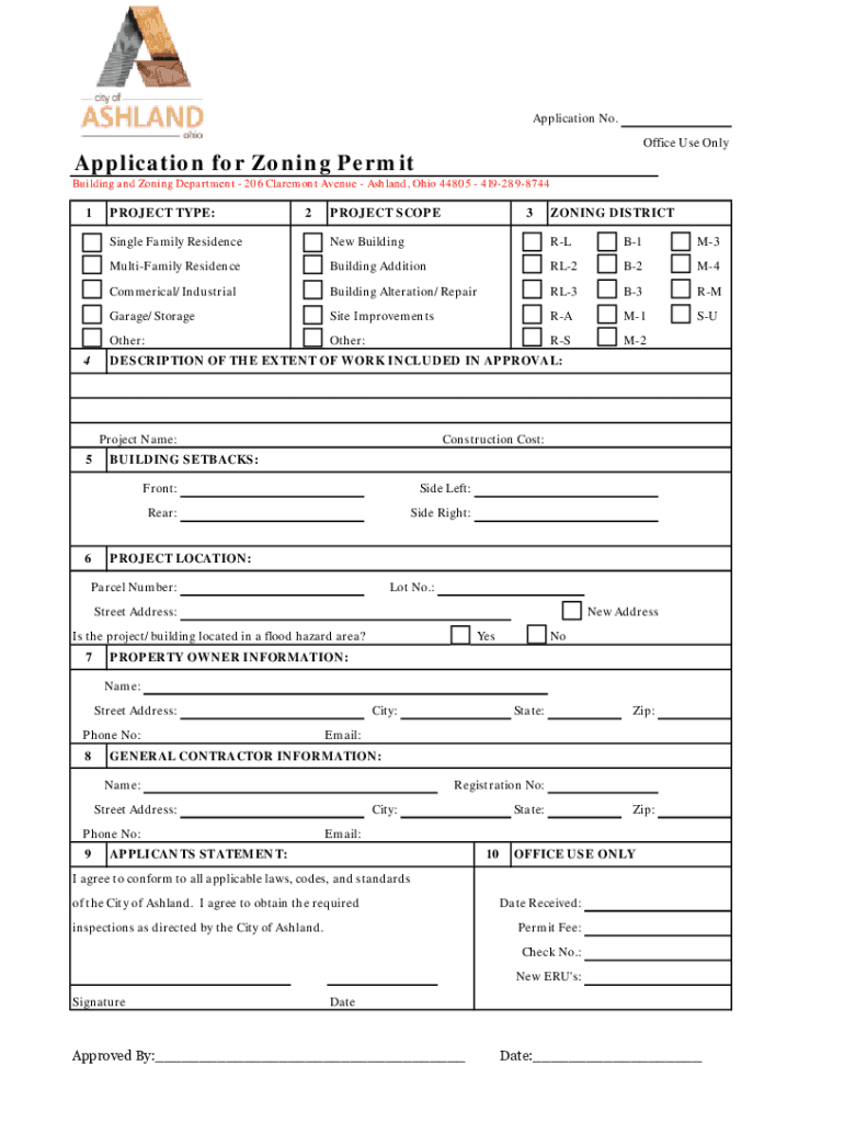 Fillable Online Application for Zoning Permit Fax Email Print - pdfFiller