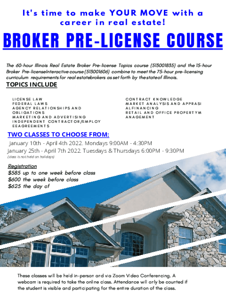 Fillable Online Fast-Track Live Class, Broker Pre-License Program Fax ...