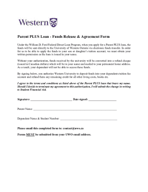 Fillable Online PARENT PLUS LOAN REFUND AUTHORIZATION FORM Fax Email ...