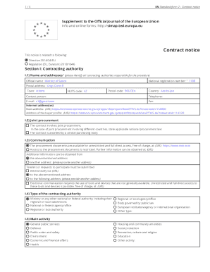 Fillable Online Contract notice - eProcurement Fax Email Print - pdfFiller