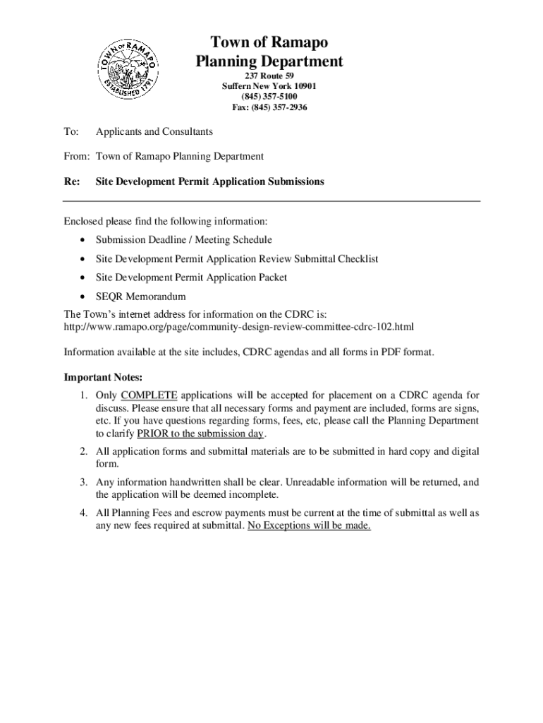 Fillable Online Planning Board - Town of Ramapo Fax Email Print - pdfFiller