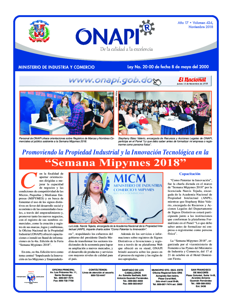 Completable En línea Oficina Nacional de la Propiedad IndustrialONAPI ...