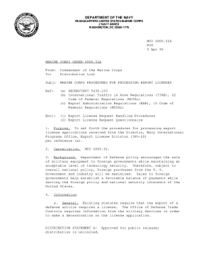 Fillable Online MCO 4000.52AMARINE CORPS PROCEDURES FOR PROCESSING ...