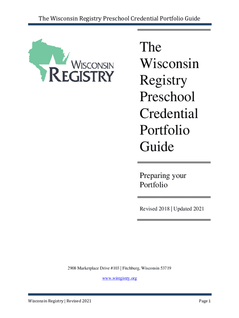Fillable Online The Wisconsin Registry Preschool Credential Portfolio ...