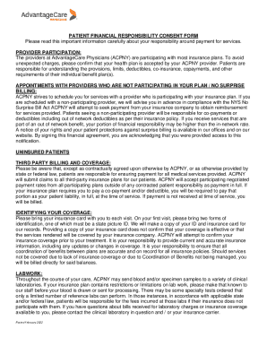 Fillable Online patient financial responsibility consent form. patient ...