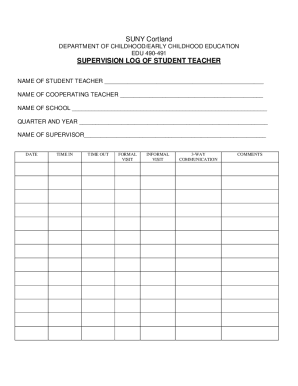 Fillable Online www2 cortland STUDENT TEACHER OBSERVATION FORM OF ...