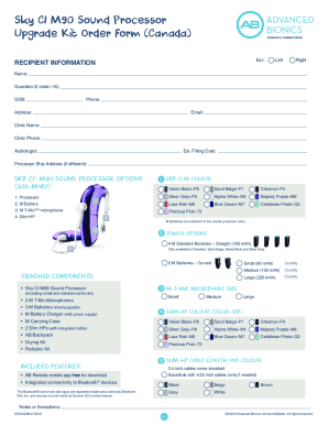 Fillable Online Sky CI M90 Sound Processor Upgrade Kit Order Form ...