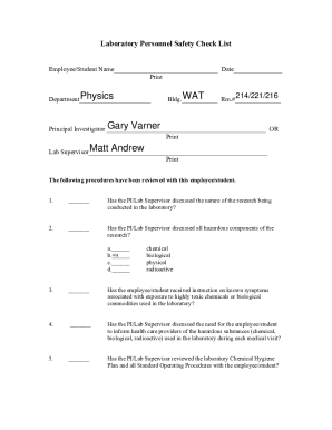 Fillable Online chp appendix 2. laboratory inspection checklist Fax ...
