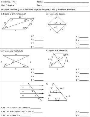 Fillable Online Geometry/Trig Name: Answer Key Unit 5 Review Date Fax ...