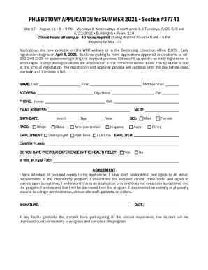 Fillable Online Phlebotomy (Applied Certificate) - Saskatchewan ...