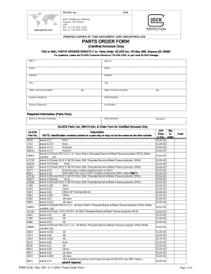 Fillable Online Parts order form (Non-armorer) - Glock Talk Fax Email ...