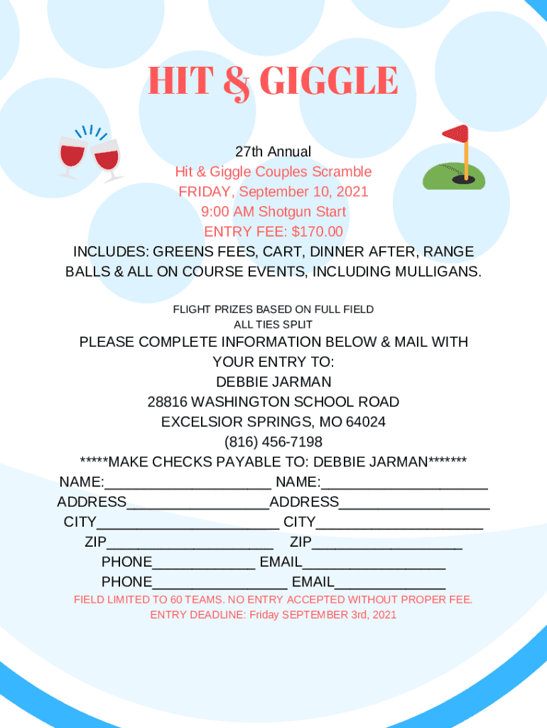 Fillable Online HIT & GIGGLE - Excelsior Springs Fax Email Print ...