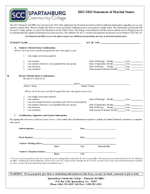 Fillable Online 2023-2024 Statement of Marital Status Fax Email Print ...
