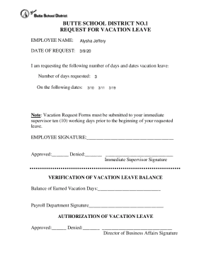 Fillable Online Vacation Request Form - Amazon AWS Fax Email Print ...