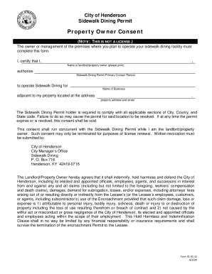 Fillable Online City of Henderson Sidewalk Dining Permit Checklist Fax ...